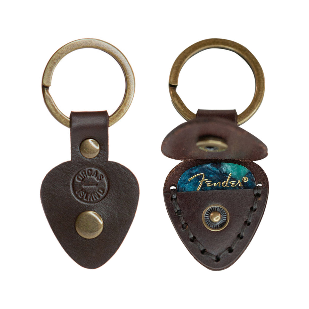 Hand-stitched Guitar Pick Keychain – Orcas Island Leather Goods