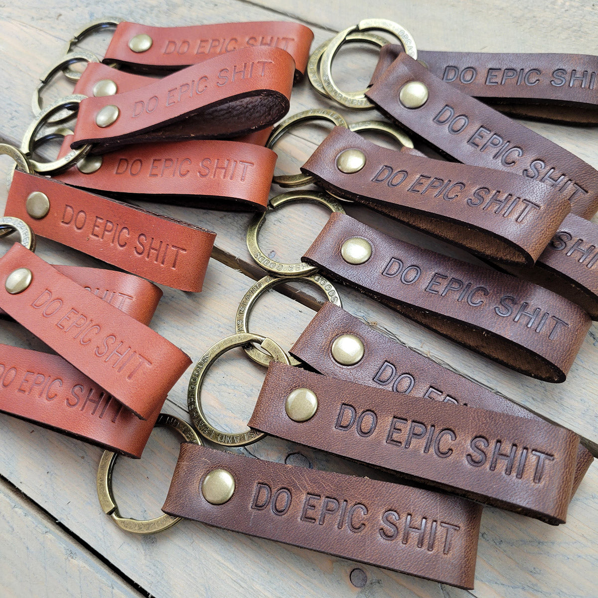Stamped Keychain Bundle (16) – Orcas Island Leather Goods