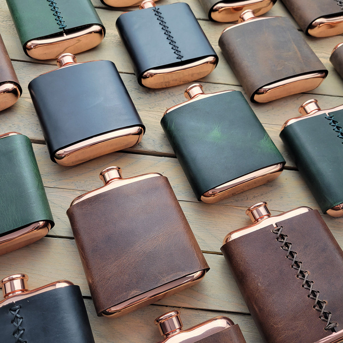 Leather-Wrapped Flasks (4) – Orcas Island Leather Goods