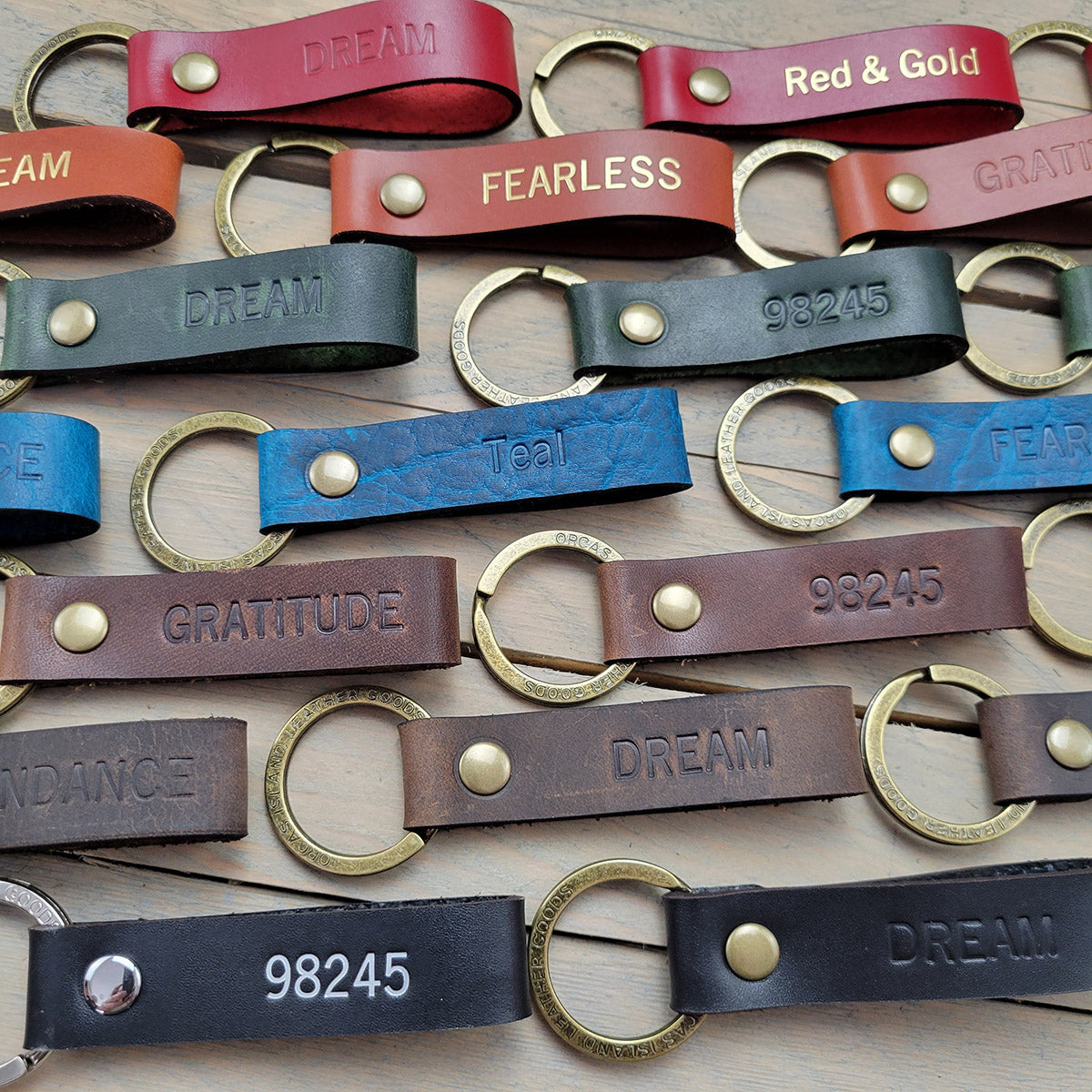 Stamped Keychains (4) – Orcas Island Leather Goods